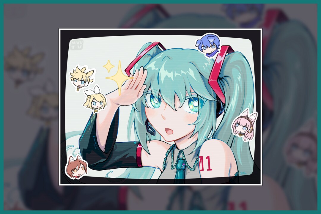Hatsune Miku Mikutv Channel Art Print Vocaloid - Etsy