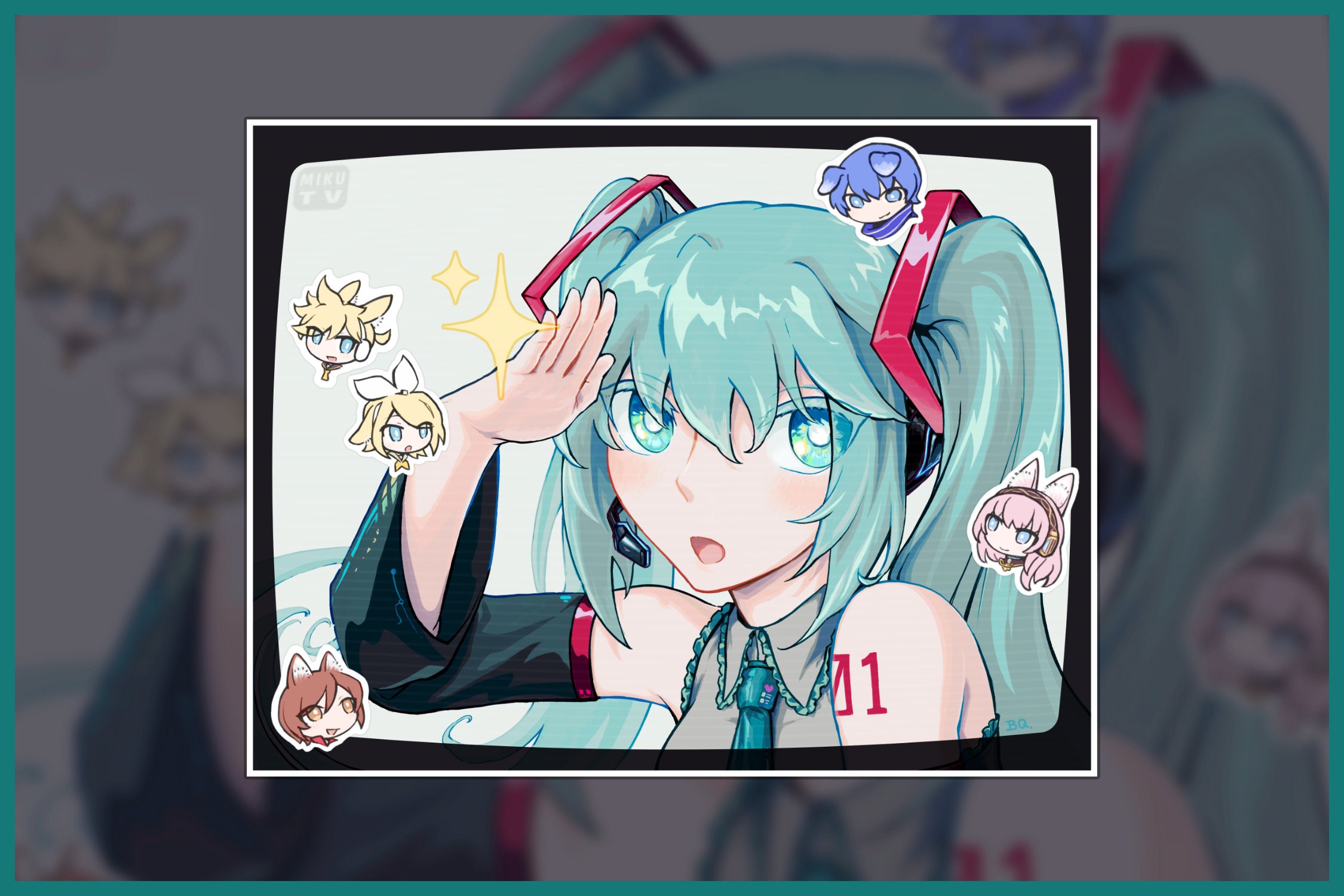 Hatsune Miku Mikutv Channel Art Print Vocaloid - Etsy