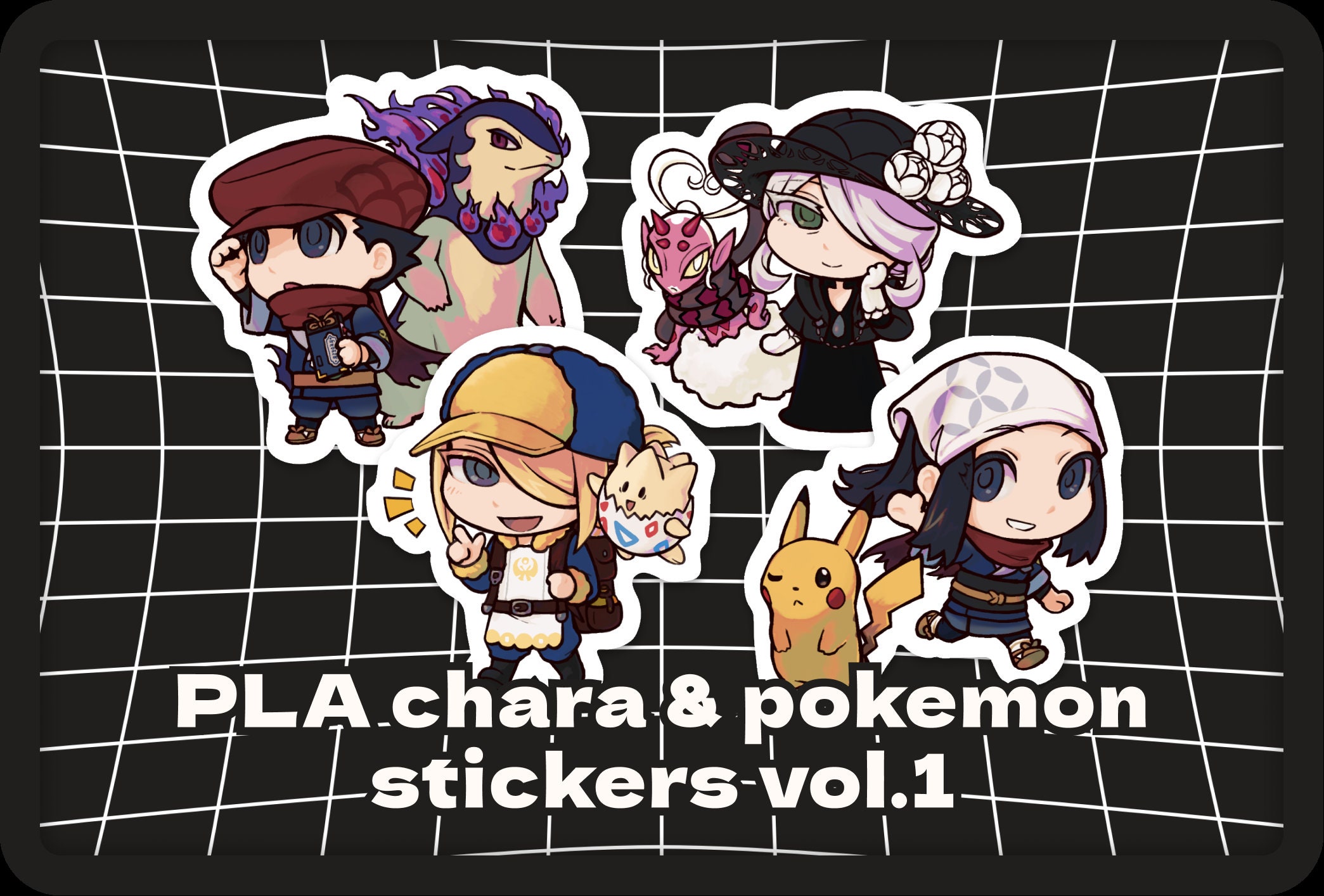 Volo, Cogita, Rei, Akari | Character and Partner Pokemon Stickers Vol ...