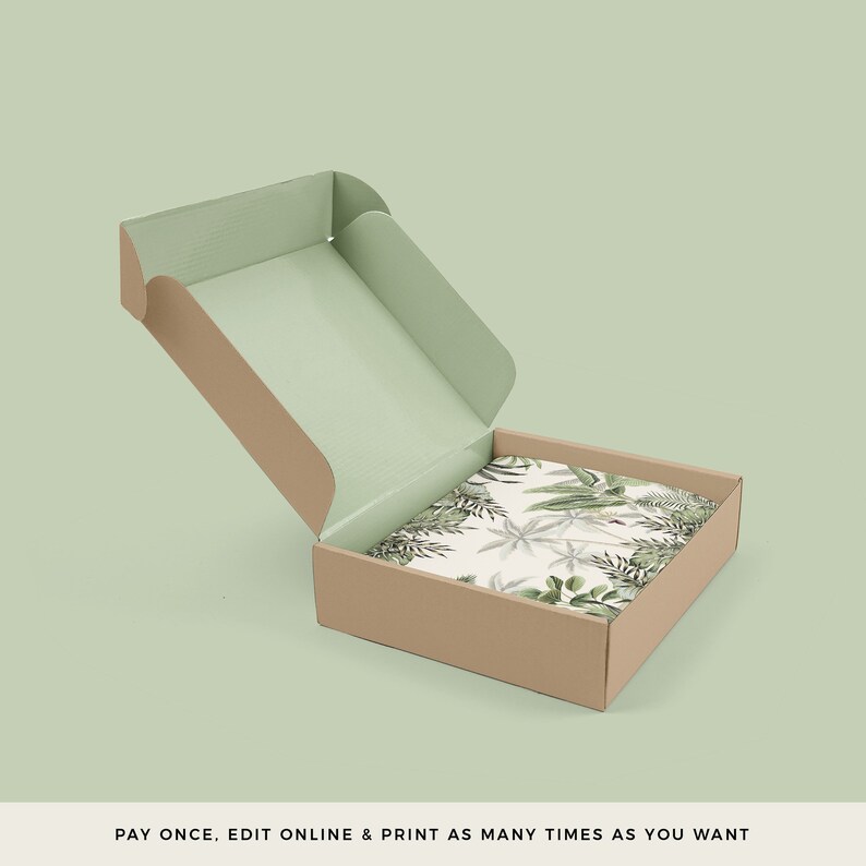 Tropical Rainforest Tissue Paper Design, Wrapping Paper, Branding ...