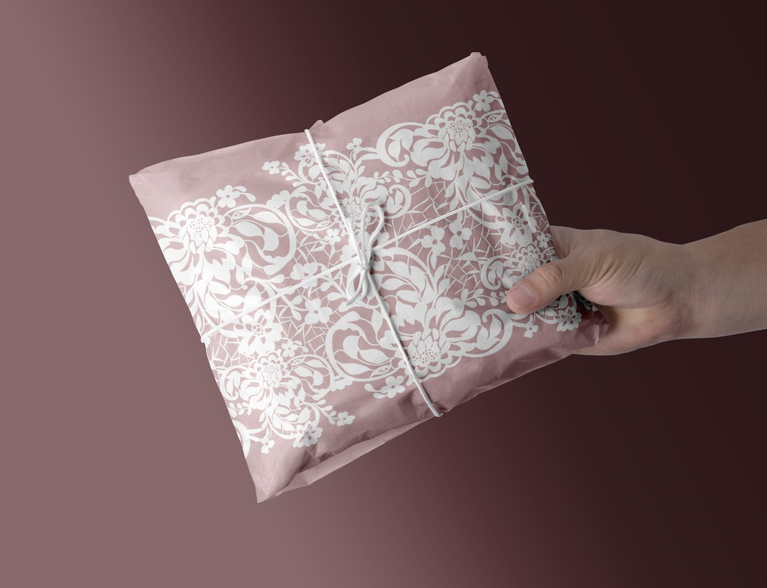 Lace Tissue Paper Design, Wrapping Paper, Branding Stationery, Feminine ...