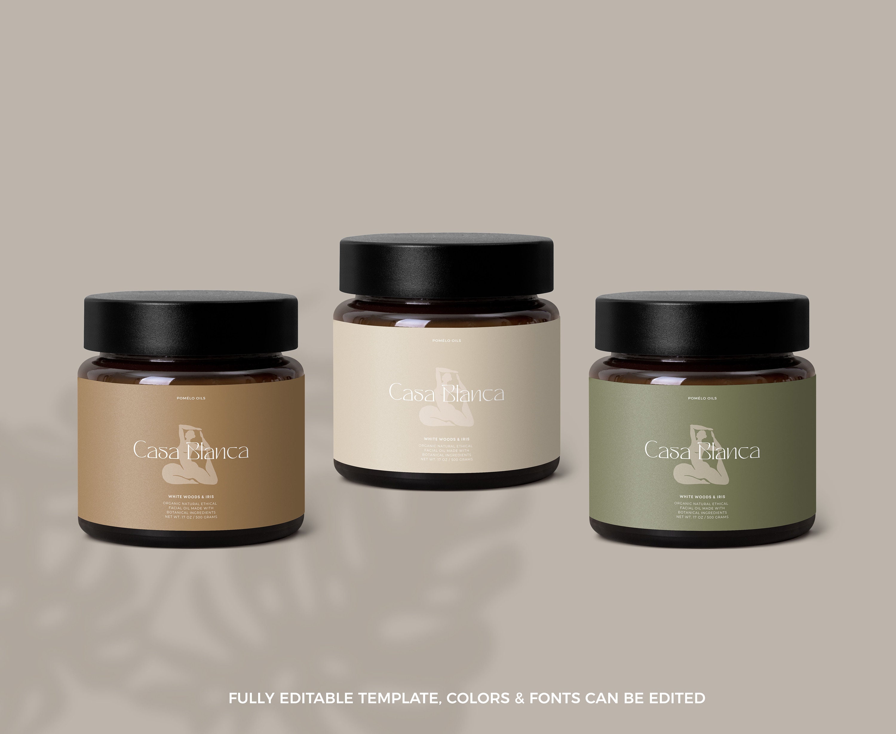 Editable Cosmetic Label Template — Custom Beauty Product — Bottle ...