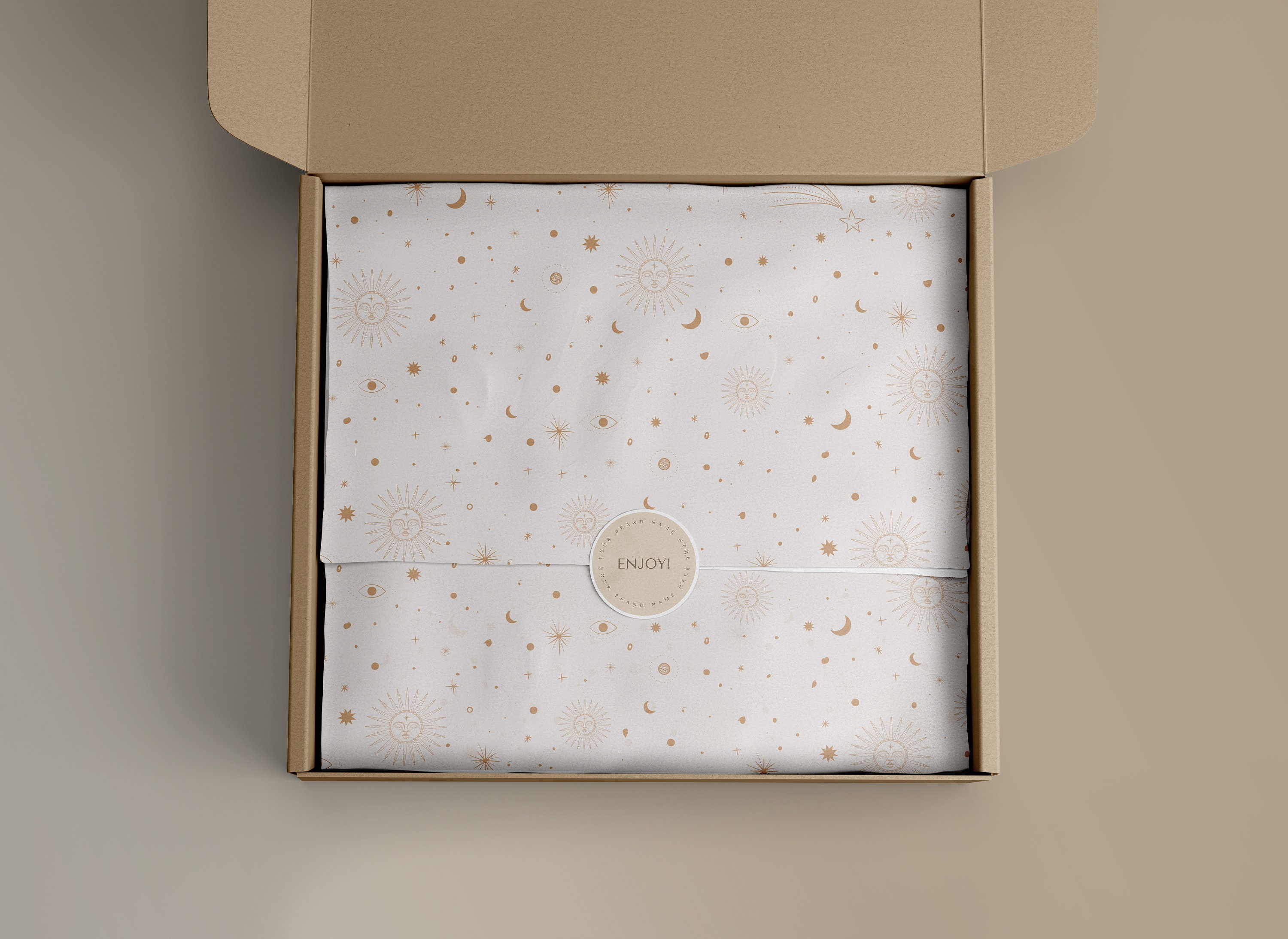 Celestial Tissue Paper Design, Branding Stationery, Tissue Paper ...