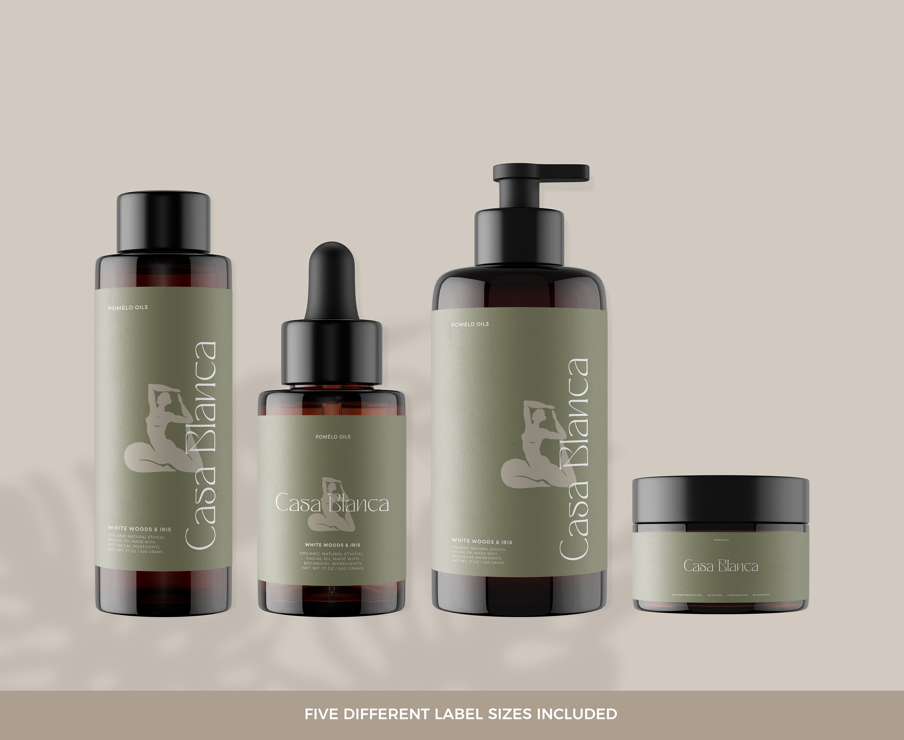 Editable Cosmetic Label Template — Custom Beauty Product — Bottle ...