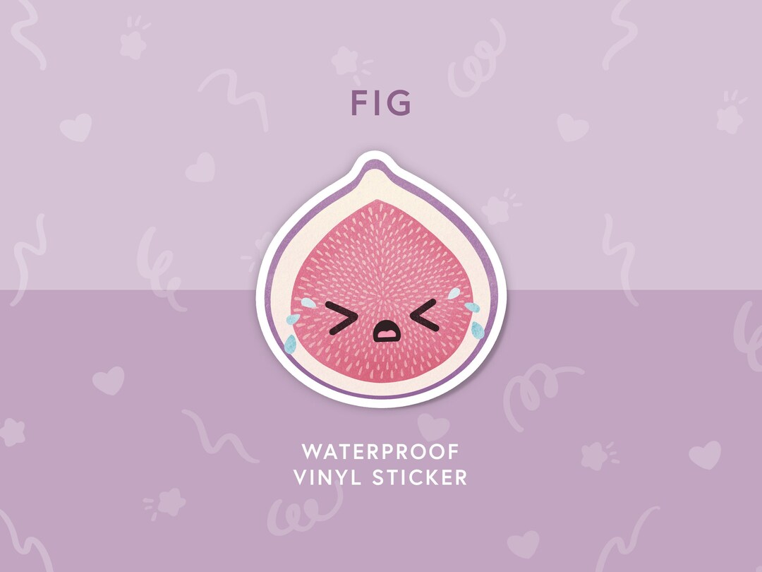 Fig Sticker for Laptop, Cute Fruit Sticker, Bulletjournal, Kawaii Die ...