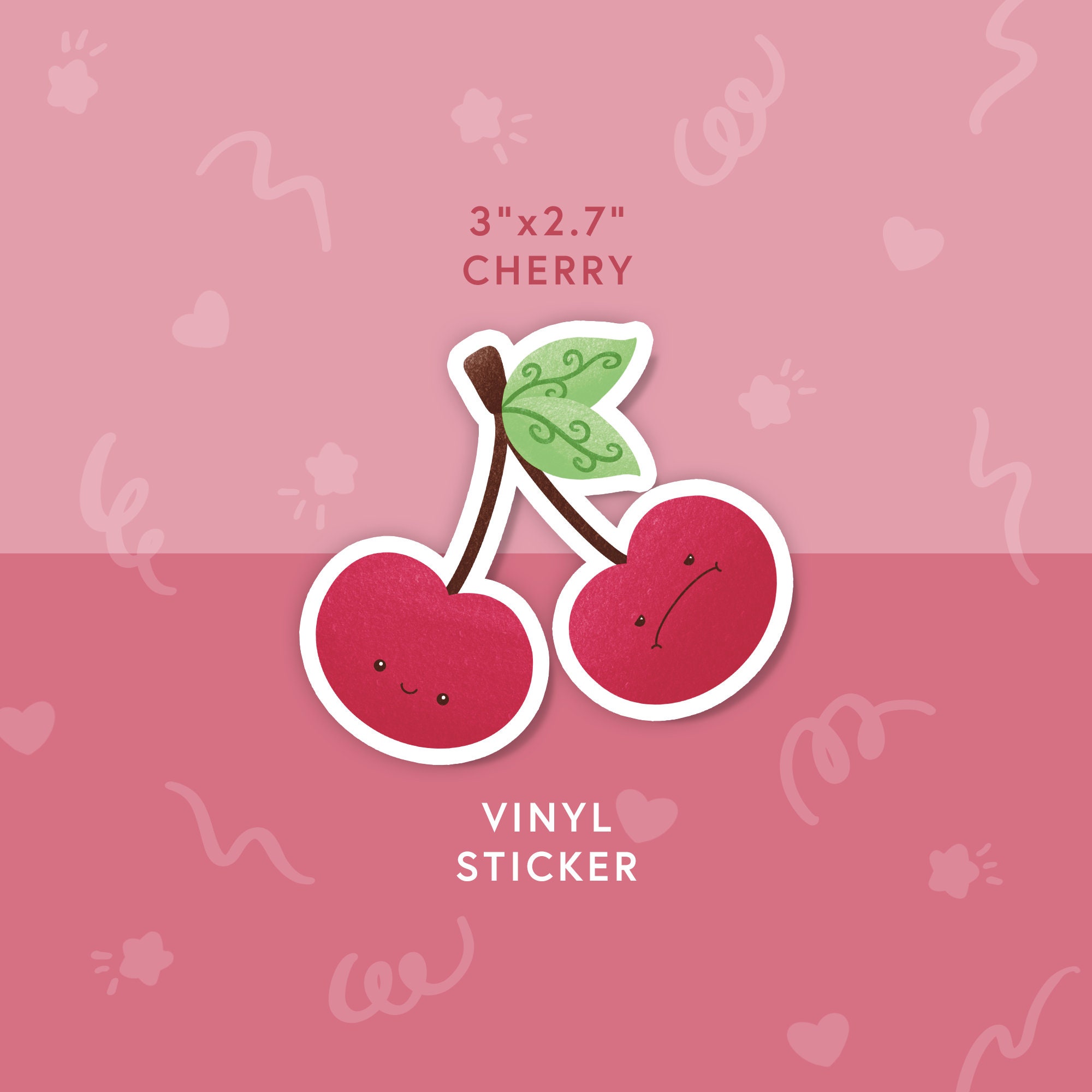 Cherry sticker gift cute fruit sticker waterproof bottle | Etsy