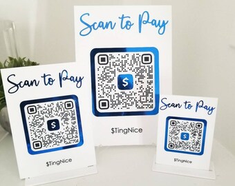 Custom Hexagon Acrylic QR Sign / Scan to Pay Sign | Etsy