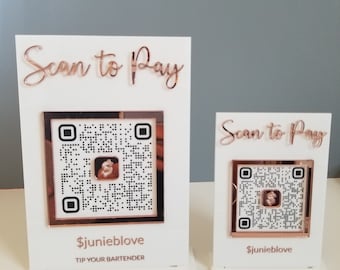 Custom Hexagon Acrylic QR Sign / Scan to Pay Sign | Etsy