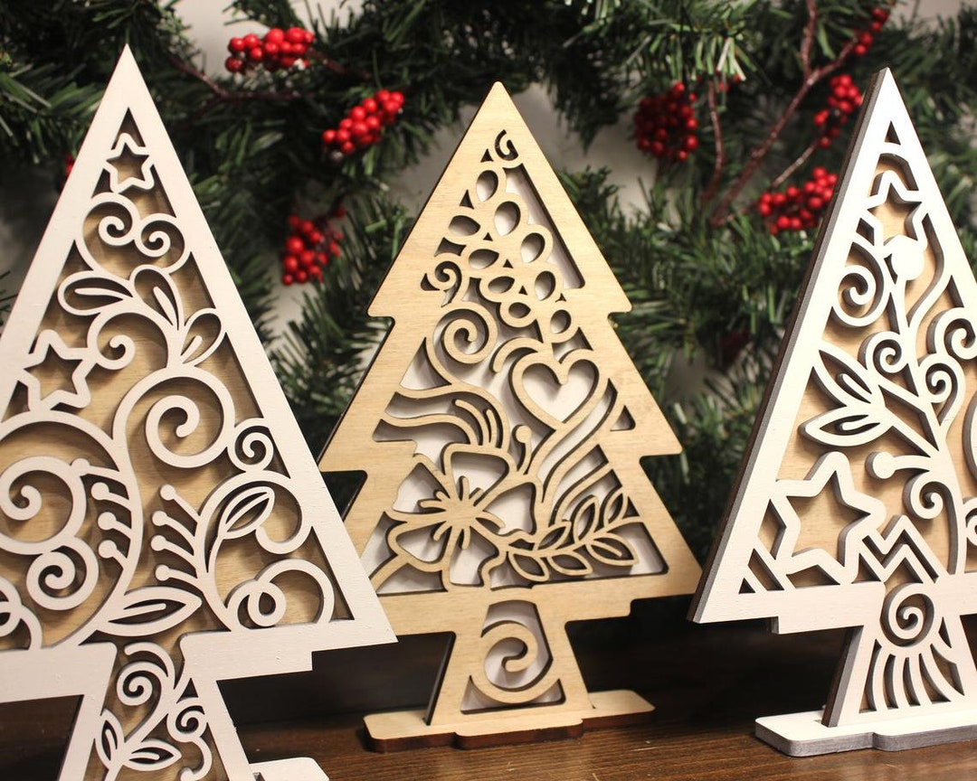 Laser Cut Freestanding Tree/ Designer Tree Ornament / Personalized ...