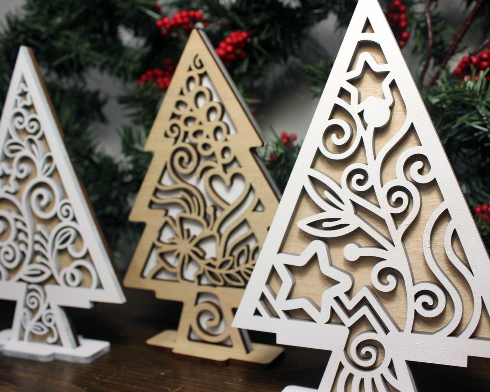 Laser Cut Freestanding Tree/ Designer Tree Ornament / - Etsy