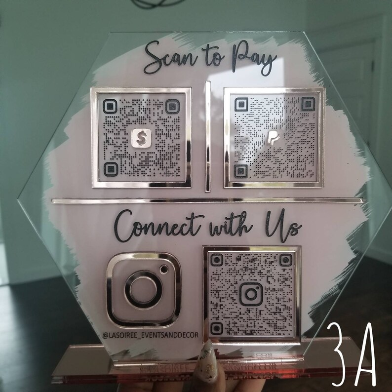 Custom Hexagon Acrylic QR Sign / Scan to Pay Sign - Etsy