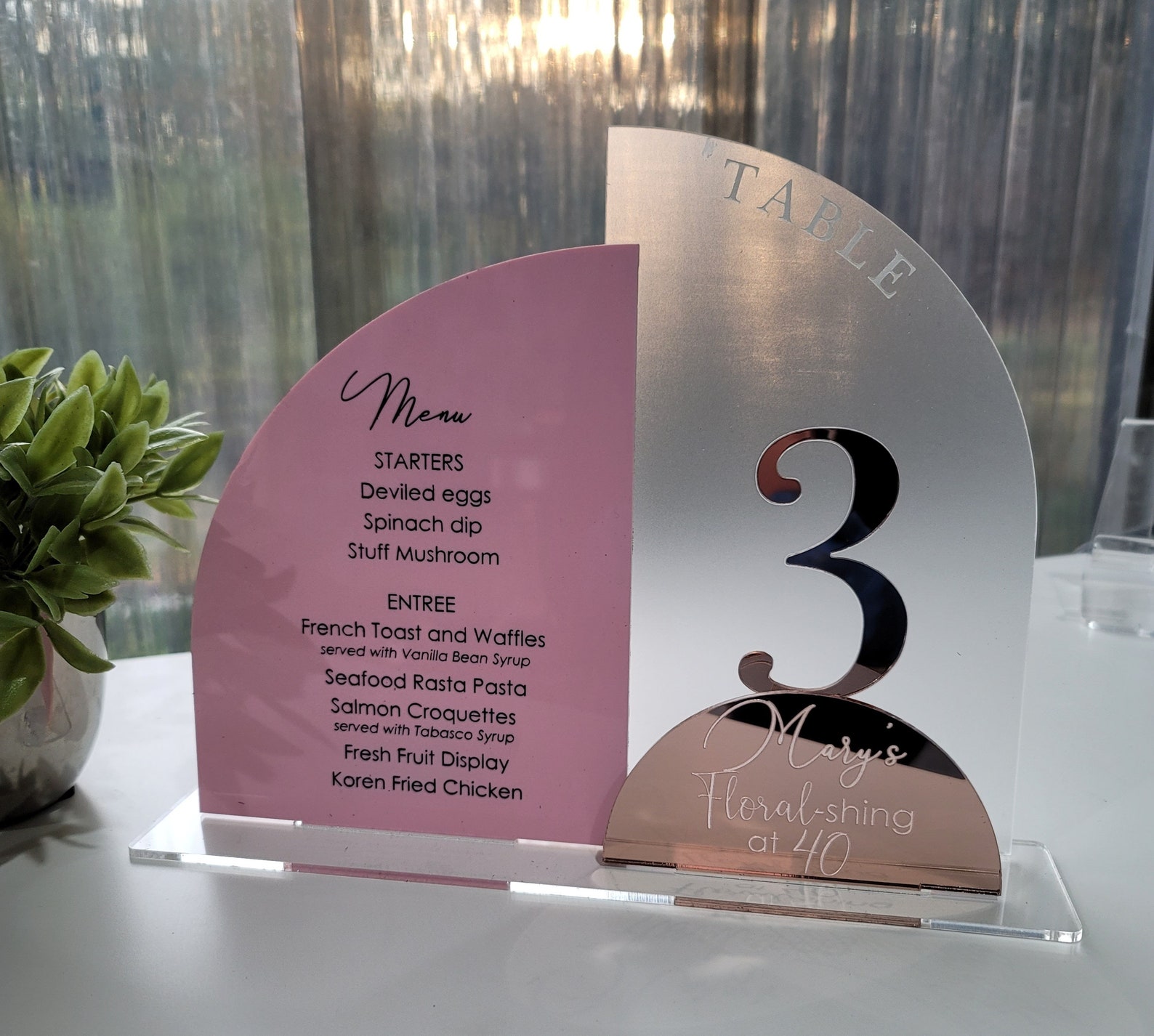 Custom Acrylic Menu / Custom Table Number Combo - Etsy