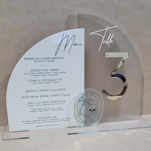 Custom Acrylic Menu / Custom Table Number Combo - Etsy