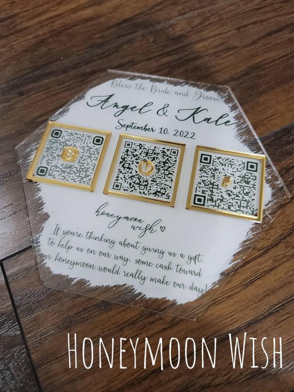 Honeymoon Fund Acrylic QR Sign / Custom Scan to Pay Sign - Etsy