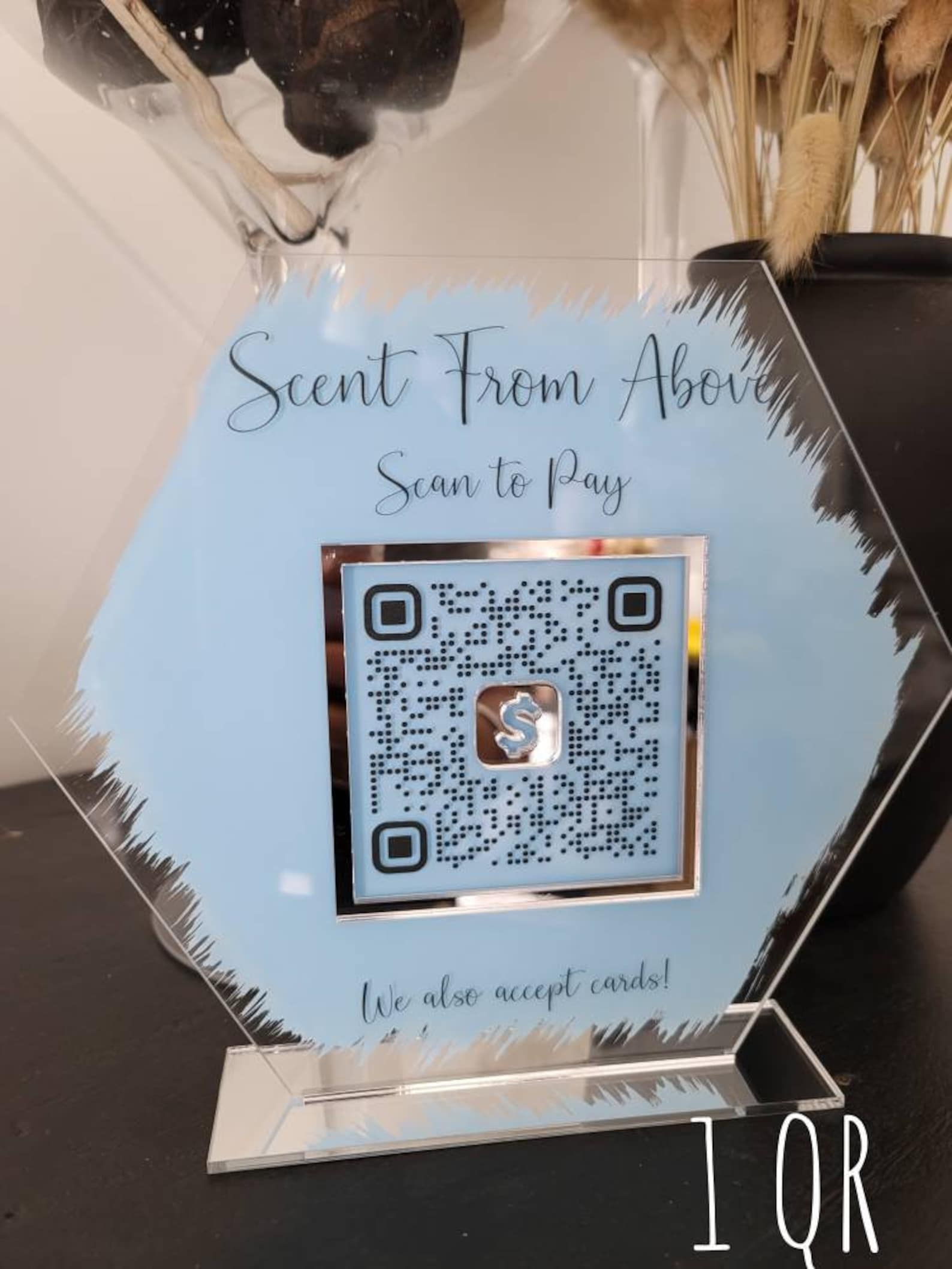 Custom Hexagon Acrylic QR Sign / Scan to Pay Sign - Etsy
