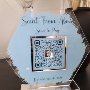 Custom Hexagon Acrylic QR Sign / Scan to Pay Sign - Etsy