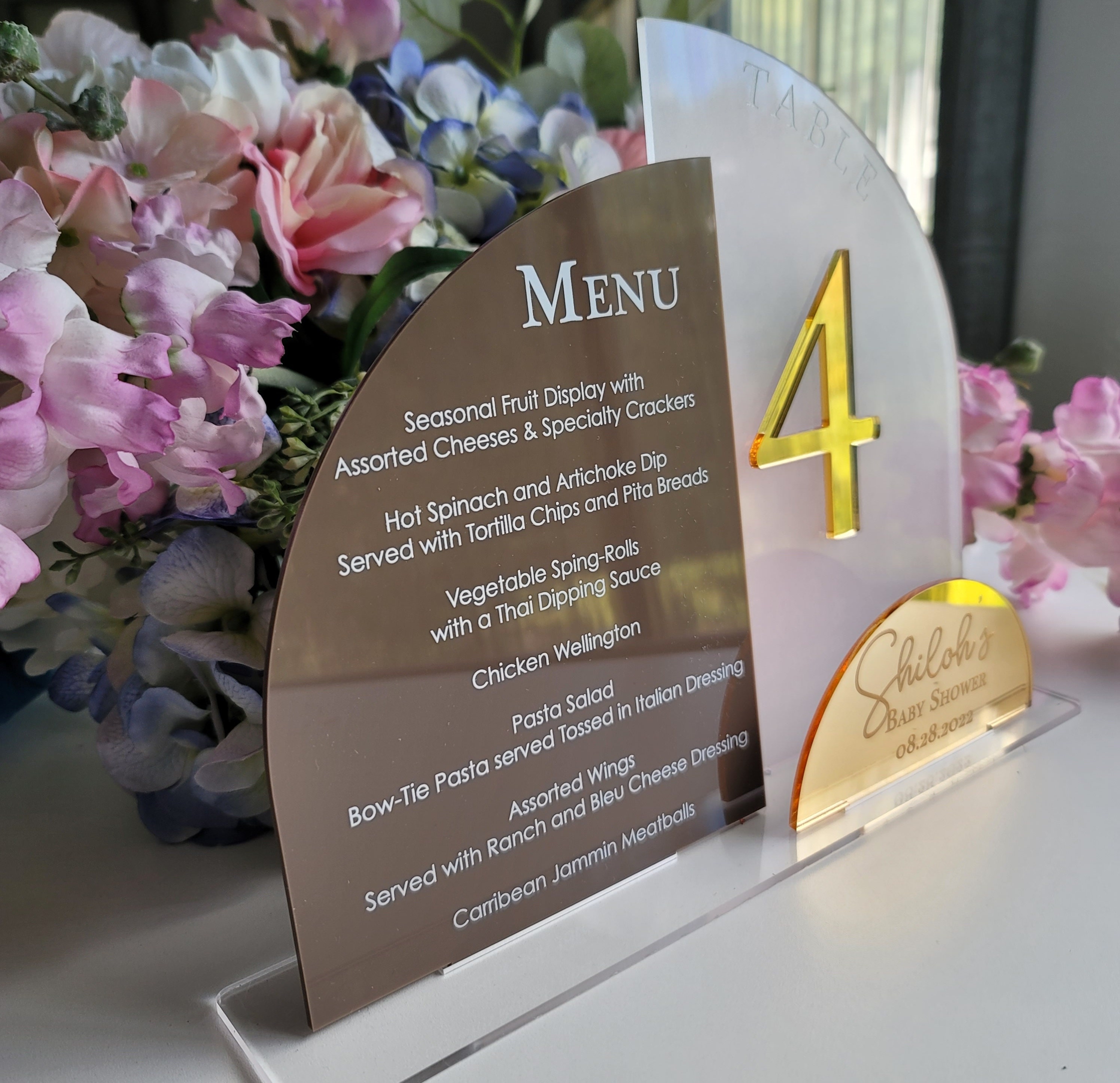 Custom Acrylic Menu / Custom Table Number Combo - Etsy
