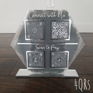 Custom Hexagon Acrylic QR Sign / Scan to Pay Sign - Etsy