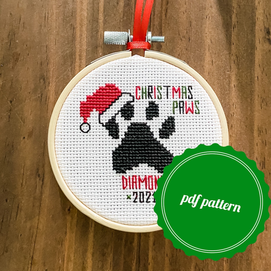 Christmas Paws PDF Cross Stitch Pattern for Pets - Etsy