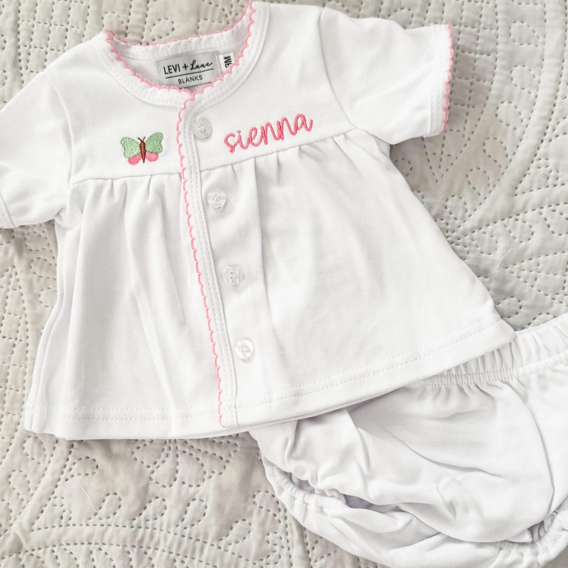 Personalized Knit Diaper Set: Red Wagon Embroidery, Baby Bloomers - Etsy
