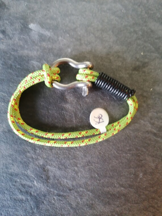 Men's cordura stainless steel manila bracelet | Etsy