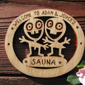 Funny Sauna Sign: Custom Wooden Door Plaque, Home Spa Decor - Etsy
