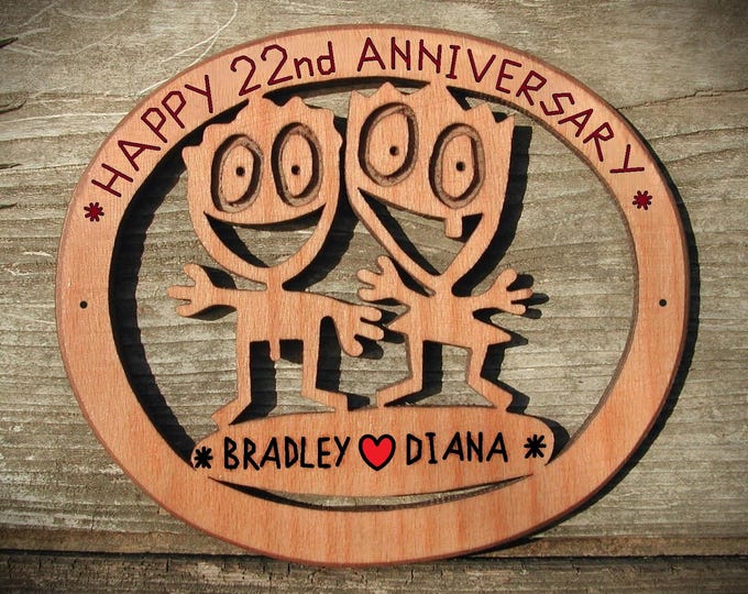 Regalo del 22 aniversario de boda para él y ella, casados durante 22 ...