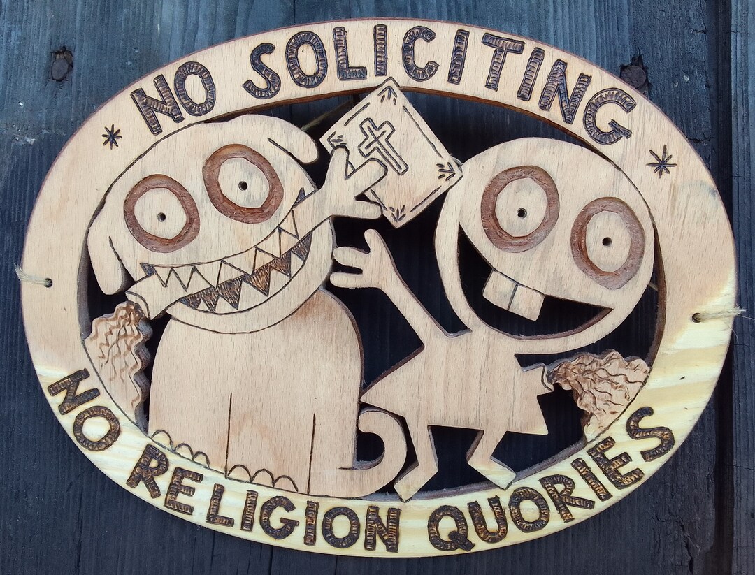 No Soliciting Sign for Door No Religious Solicit Fun Home Signage Decor ...