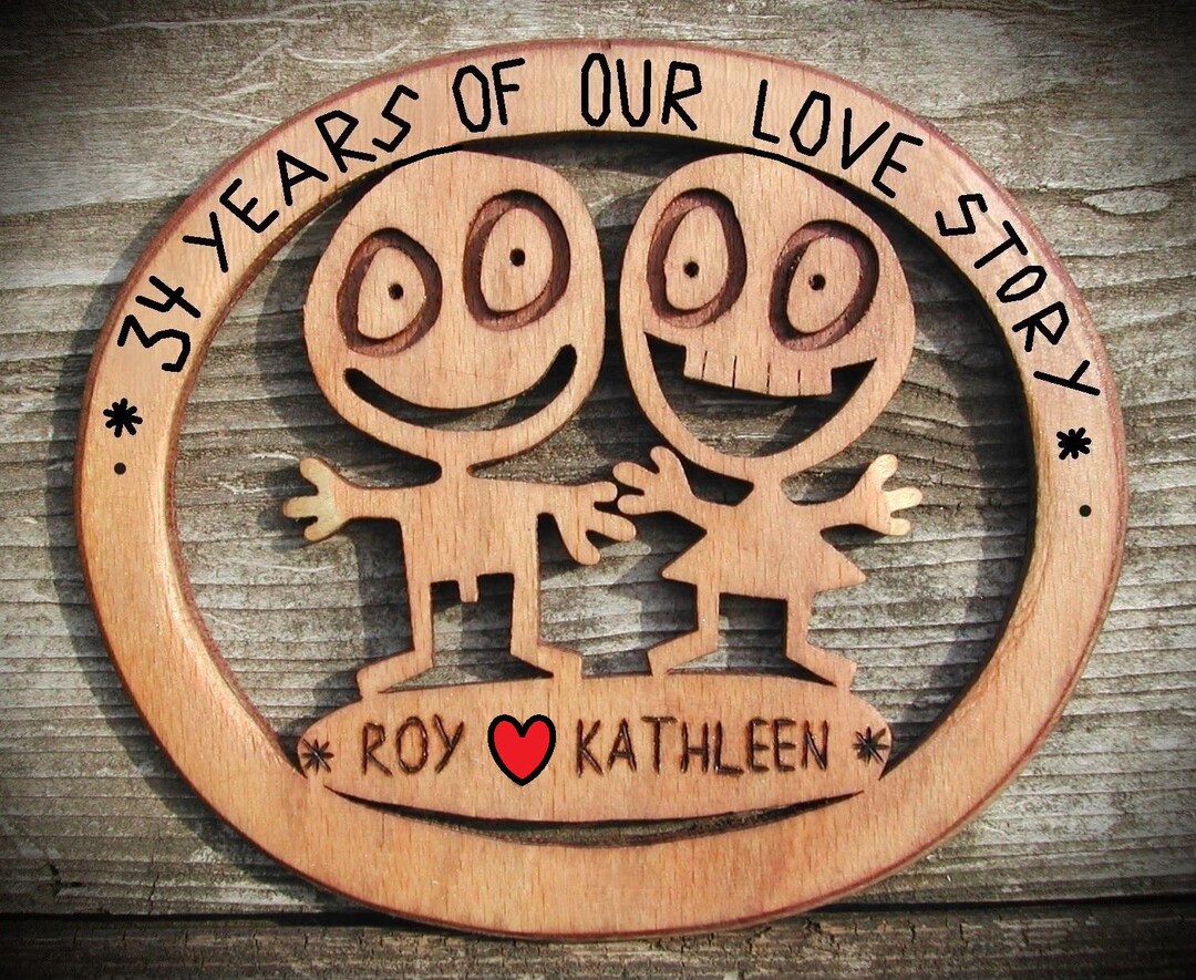 Wedding 34th Anniversary Gift, 34 Year Together Gift With Names, 34th ...