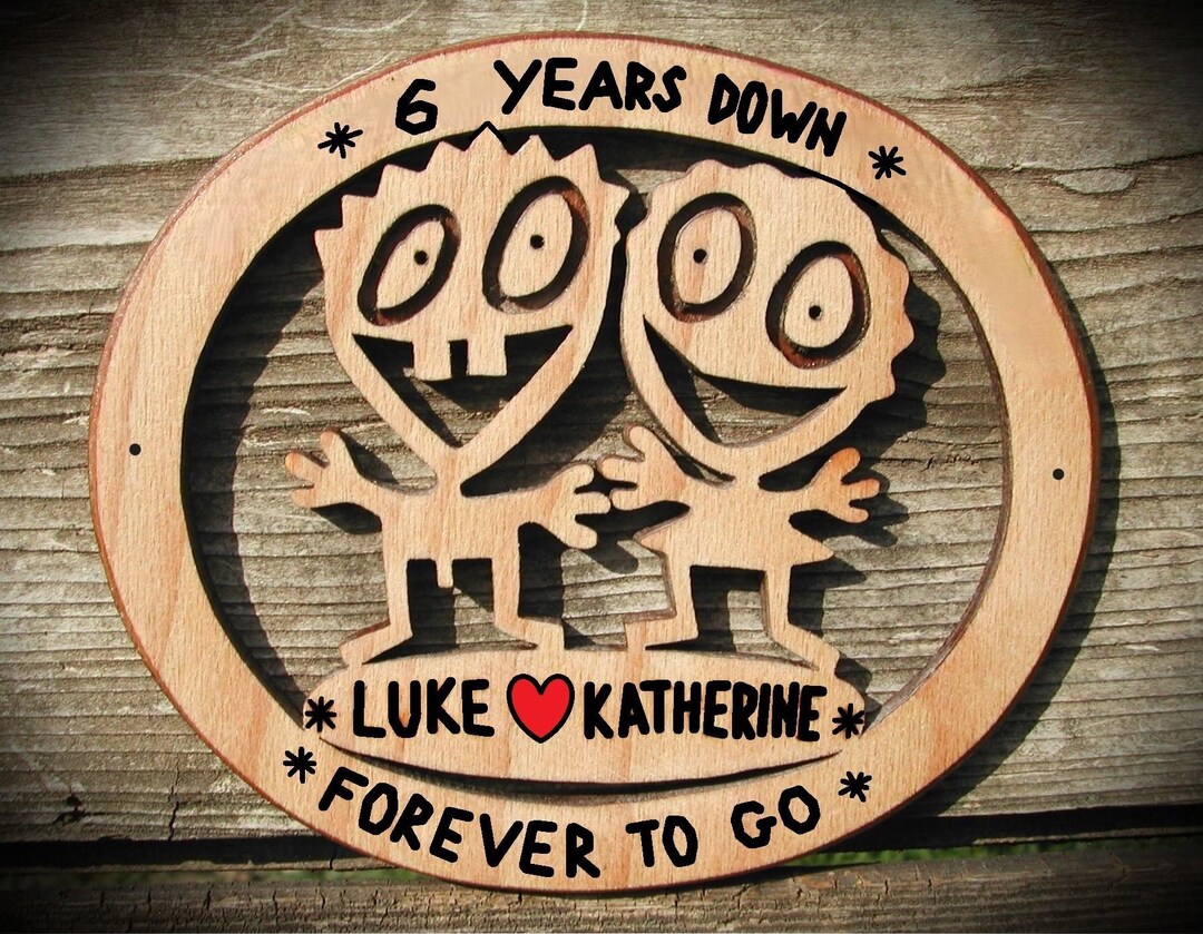Custom 6th Wedding Anniversary Gift 6 Years Together Husband Wife ...