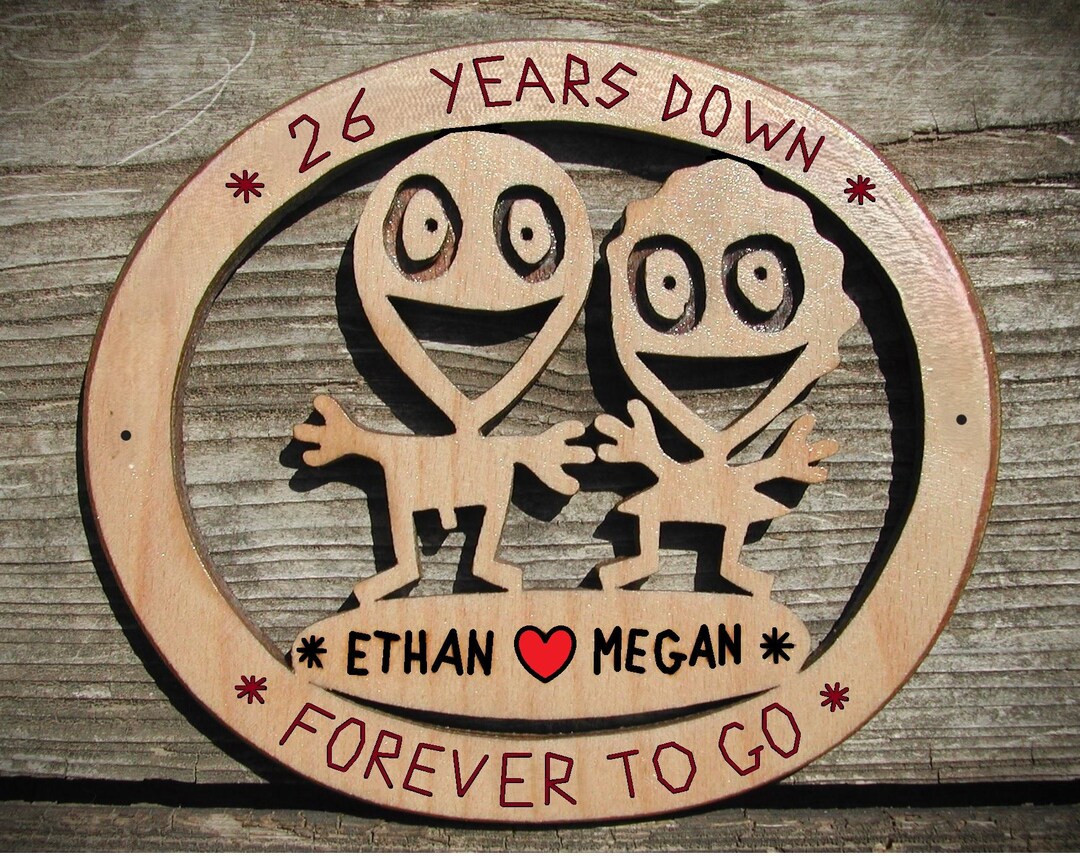 Personalized 26th Anniversary Wood Sign: Funny 26 Years Wedding Couples ...