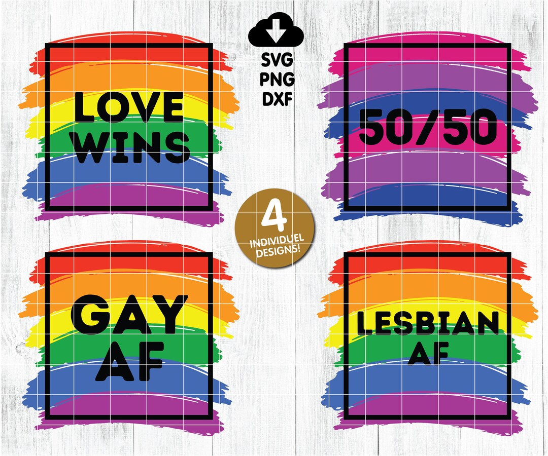 Pride Rainbow Svg LGBTQ AF Svg Pride Svg Bundle Digital - Etsy