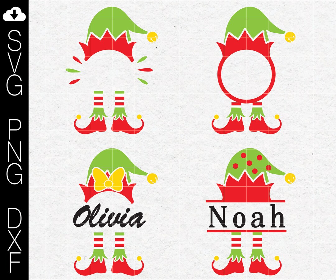 Elf Svg Png Dxf File Bundle Christmas Elf Monogram SVG 2023 - Etsy México