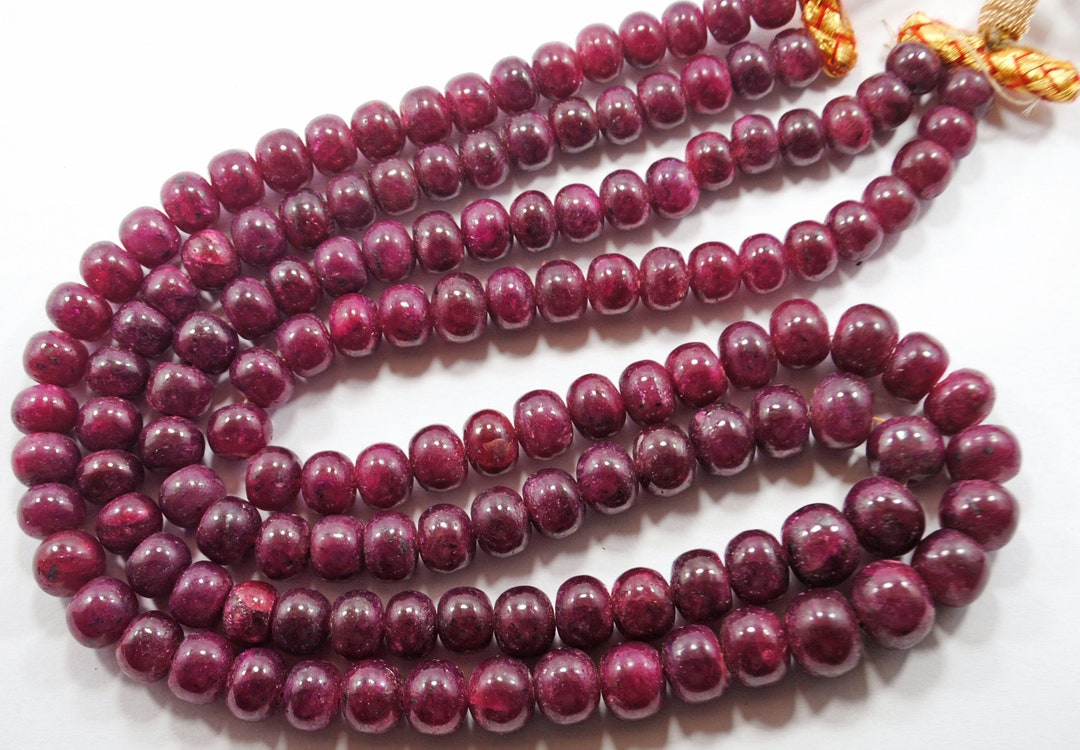 AAA Quality, Natural Ruby, Gemstone Beads, Smooth Roundel, 8-11 MM, 8 ...