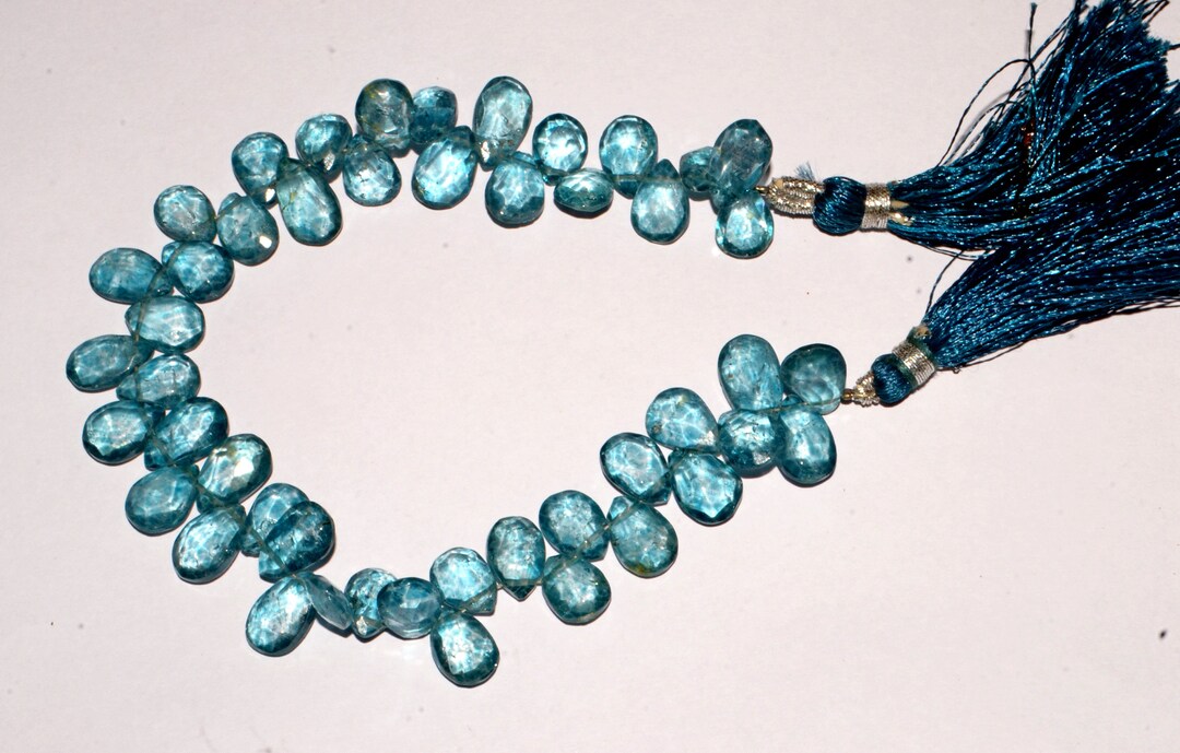 AAA Natural Crystal Quartz Blue Quartz Gemstone Beads Faceted Pear ...