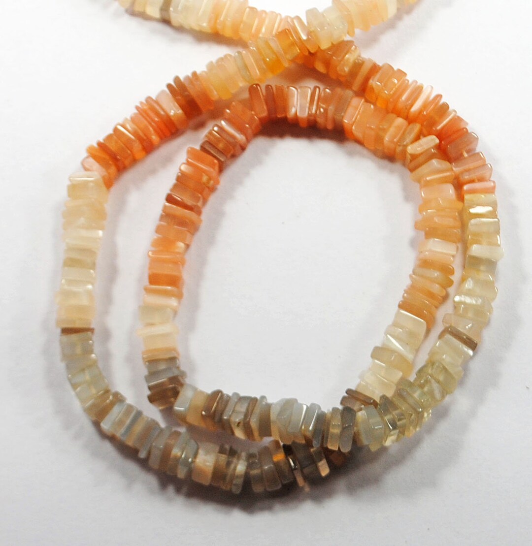 AAA Natural Multi Moonstone Gemstone Beads Smooth Heishi Square Shape ...