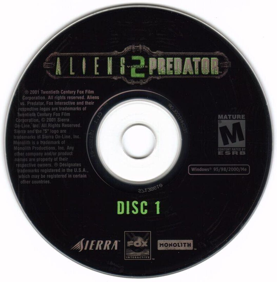 Aliens VS Predator 2 Disc 1 Microsoft Windows PC CD - Etsy