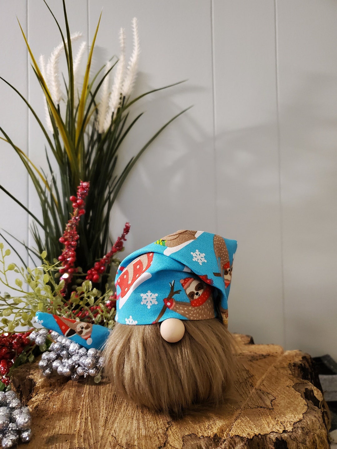 Sloth Gnome, Winter Gnome, Holiday Gnome, Tier Tray Gnome, Christmas ...