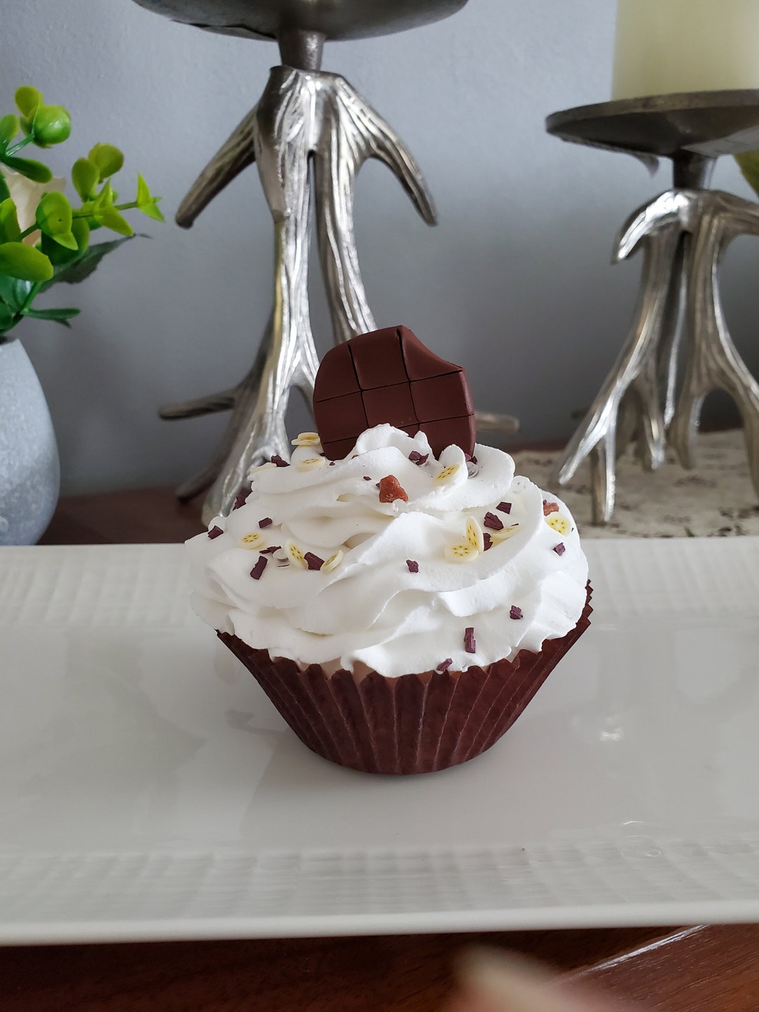 Faux Chocolate Banana Cupcake, Fake Cupcake, Fake Food, Sweets Tier ...