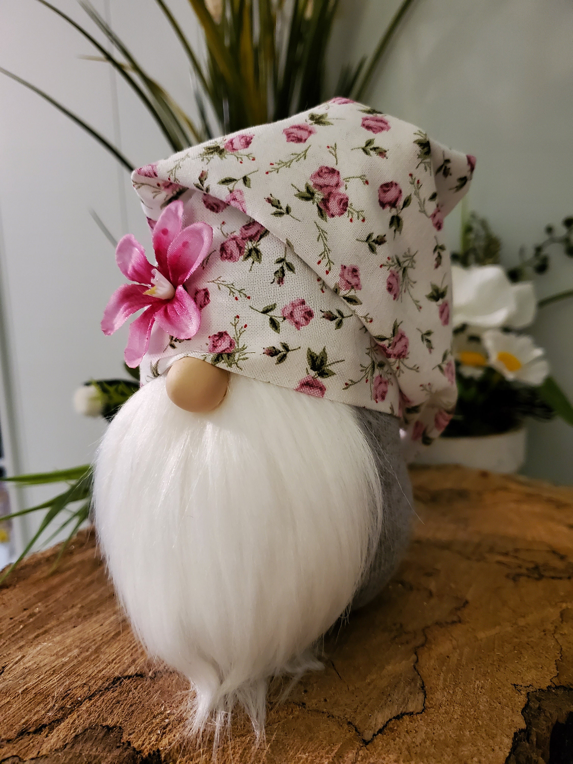 New Spring Flower Gnome Pink and Purple Gnome Flower Gnome - Etsy