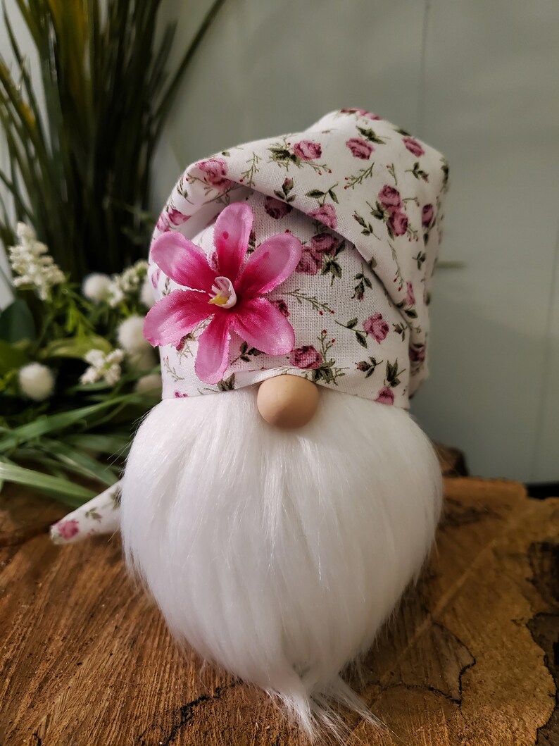 New Spring Flower Gnome Pink and Purple Gnome Flower Gnome - Etsy