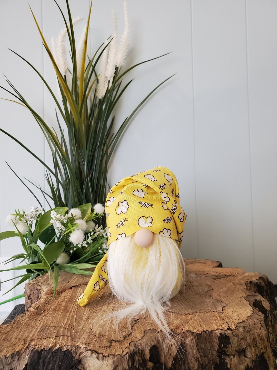 Popcorn Gnome, Spring Gnome, Tier Tray Gnome, Movie Night Decor, Tiered ...