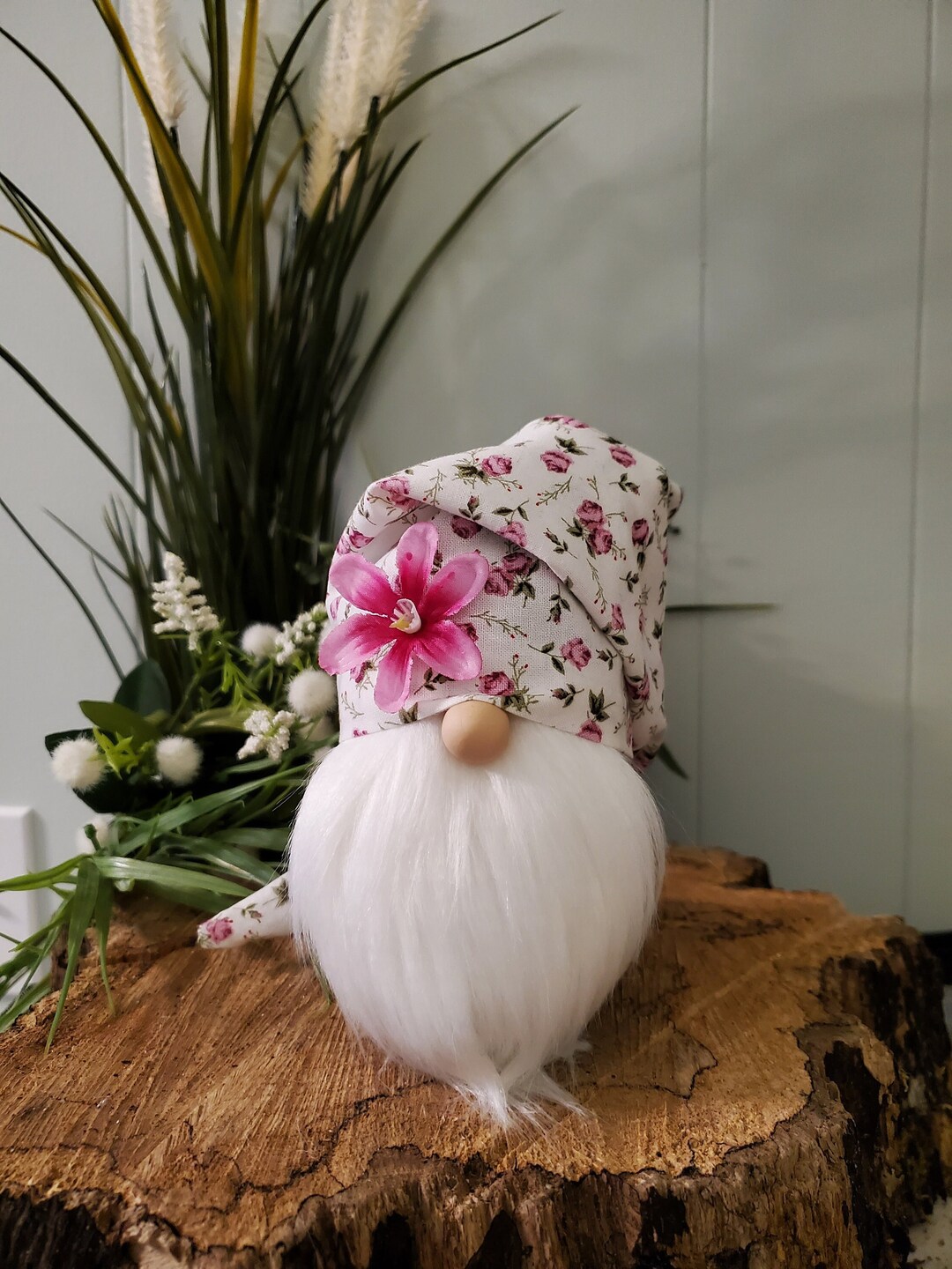 New Spring Flower Gnome, Pink and Purple Gnome, Flower Gnome, Summer ...