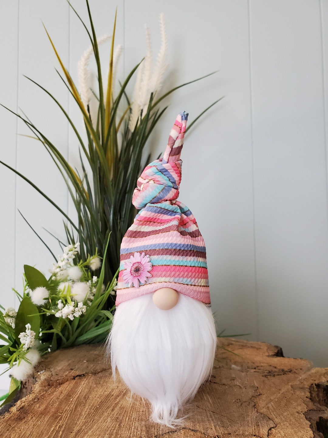 Spring Gnome, Easter Gnome, Tier Tray Gnome, Pink Gnome, Farmhouse ...