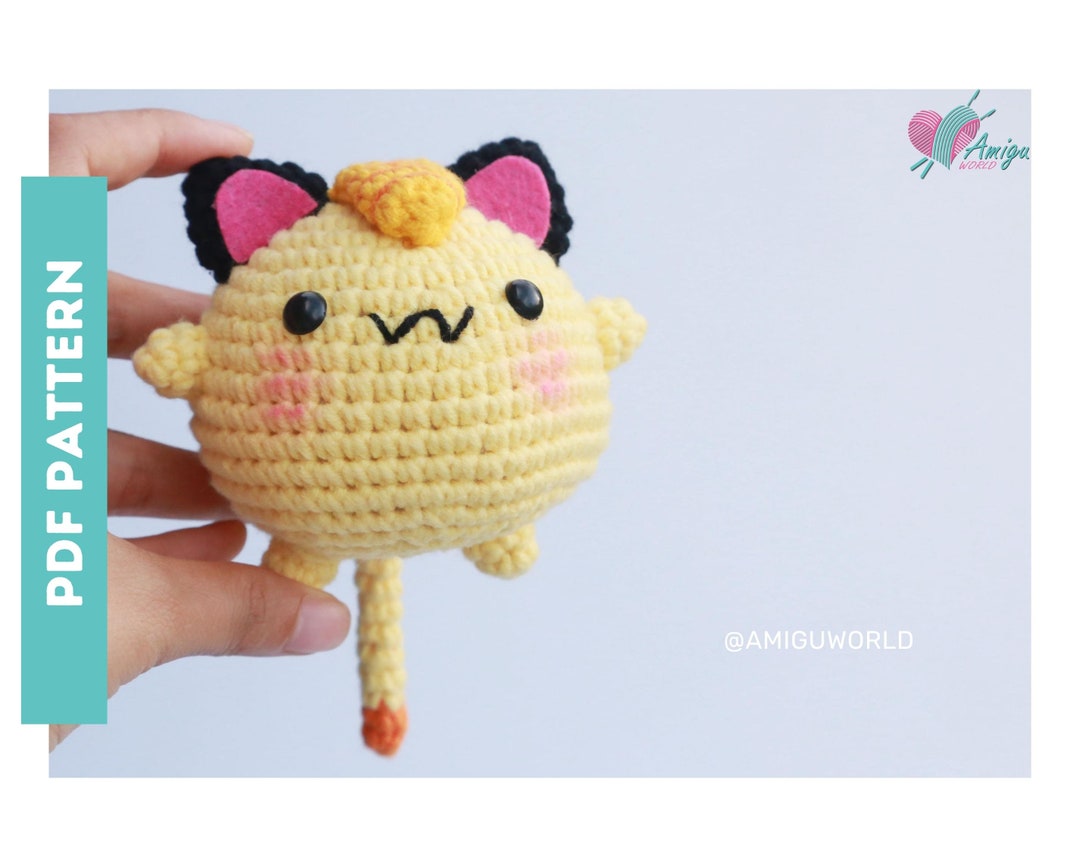 Meowth Amigurumi Pattern | Pokee.mon Free Pattern | Digital Download ...
