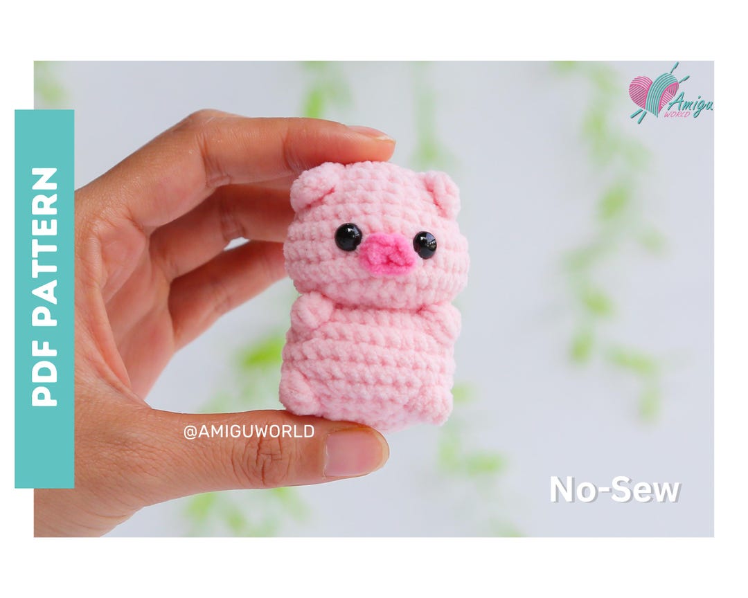 No-sew Pig Crochet Pattern | Cute Pig Toy | Easy PDF | Beginner ...