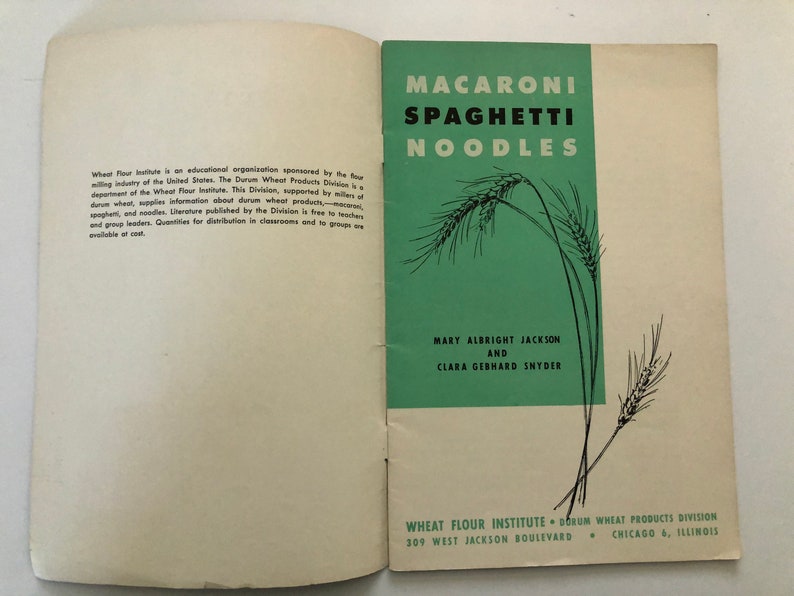 Vintage Book/cookbook spaghetti Macaroni Noodles - Etsy