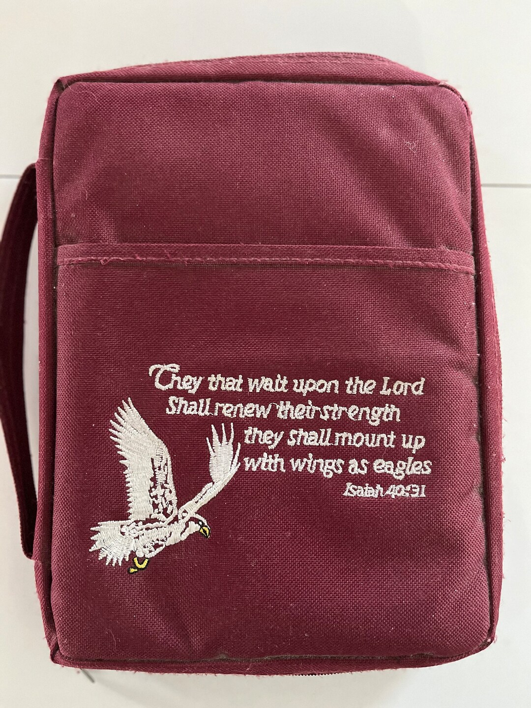 Holy Bible With Bible Cover Maroon, With Isaiah 40:31, Cover and Bible ...