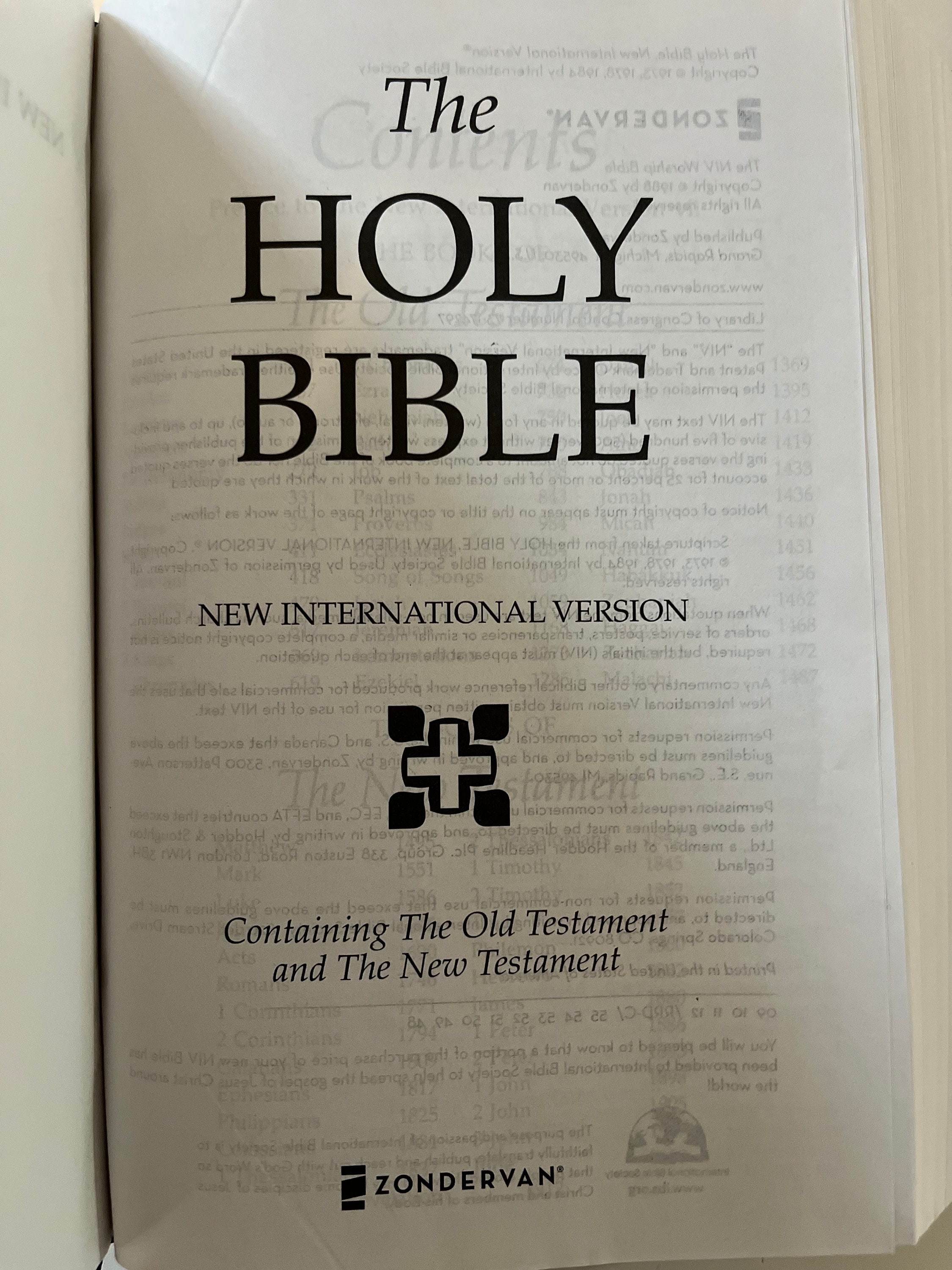 Holy Bible, New International Version, Containing Old and New Testament ...