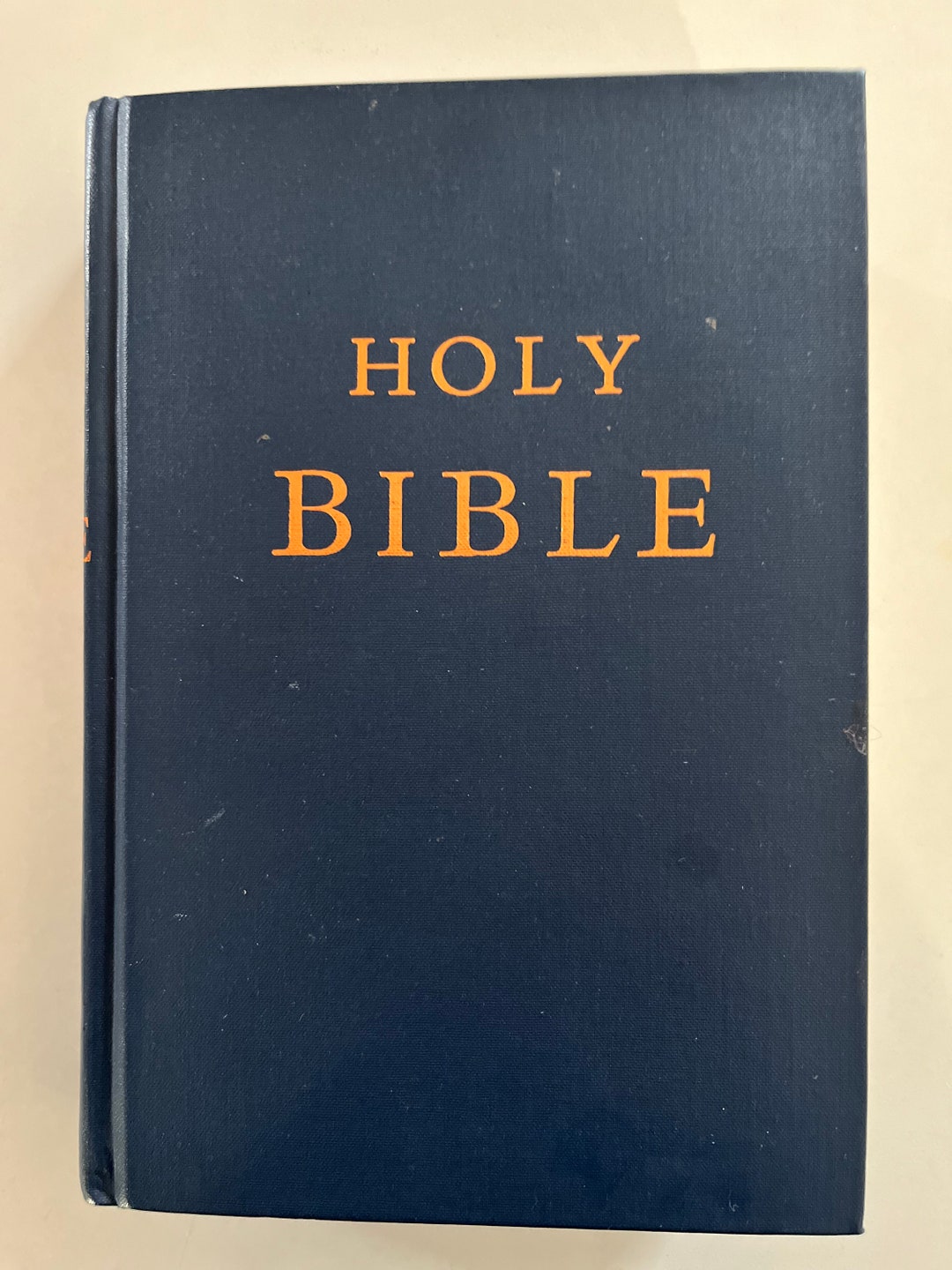 The Holy Bible, Navy Blue Cover, Height 8 Inches, Width 5 1/2-6 Inches ...
